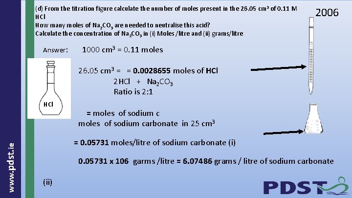 www pdst ie Titration Calculations by First Principles
