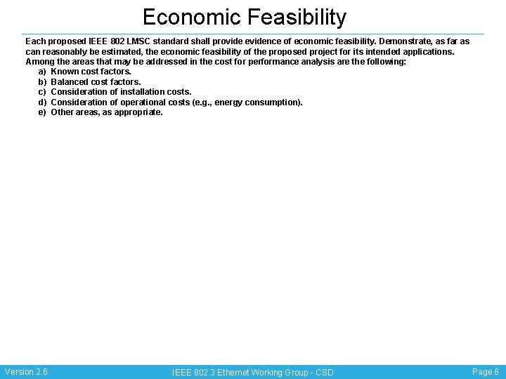 IEEE 802 3 Criteria for Standards Development CSD