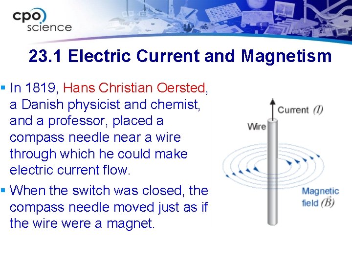 23 1 Electric Current and Magnetism In 1819