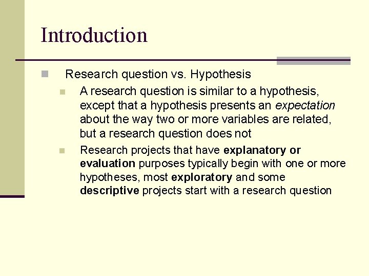 Selecting Researchable Topics and Questions Chapter 4 Introduction