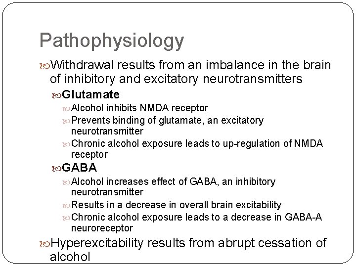 Alcohol Withdrawal Management Samantha Allen Pharm D Candidate