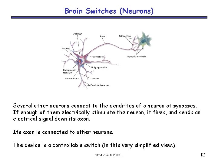 Controllable Switches modified from CS 231 slides University