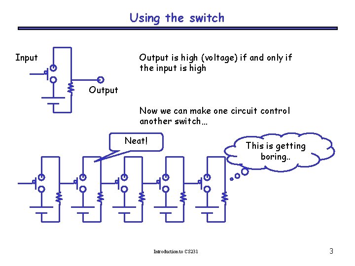Controllable Switches modified from CS 231 slides University