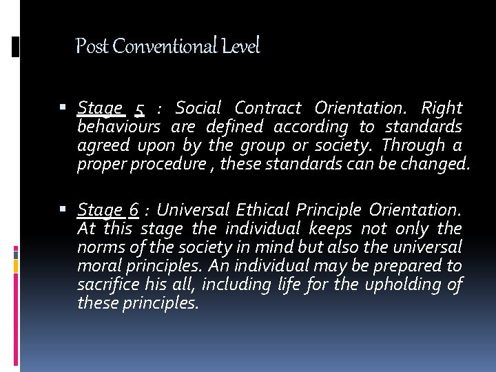KOHLBERGS THEORY OF MORAL DEVELOPMENT EDUCATION HONOURS 1
