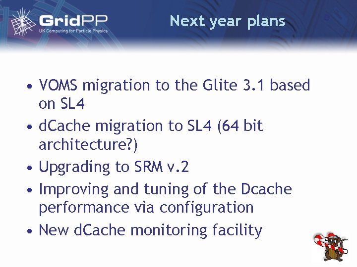 Tier 2 VOMS and d Cache maintanance Presenter
