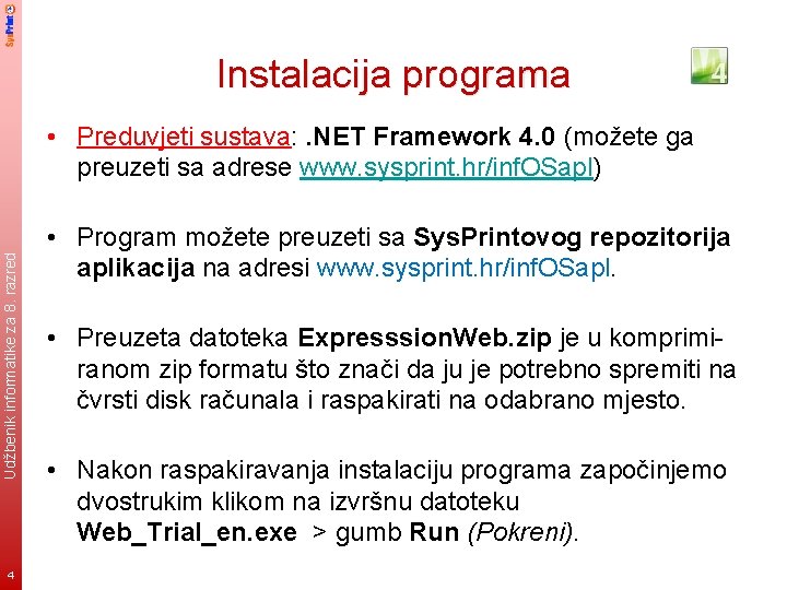 Udbenik informatike za 8 razred Microsoft Expression Web