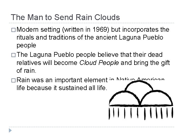 The Man to Send Rain Clouds Leslie Marmon