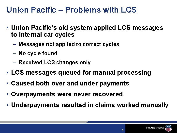 Union Pacific Railroad Future Car Accounting Process May