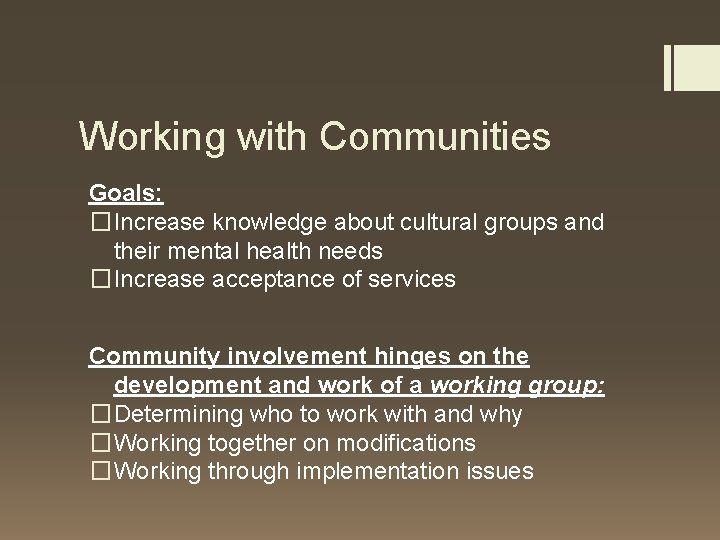 Toolkit for Modifying EvidenceBased Practices to Increase Cultural