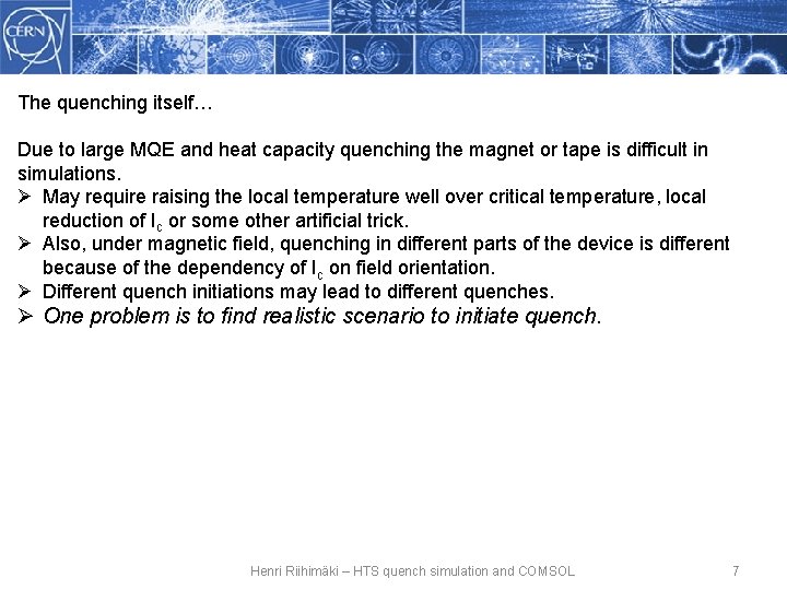 HTS quench simulation issues publication review intro and