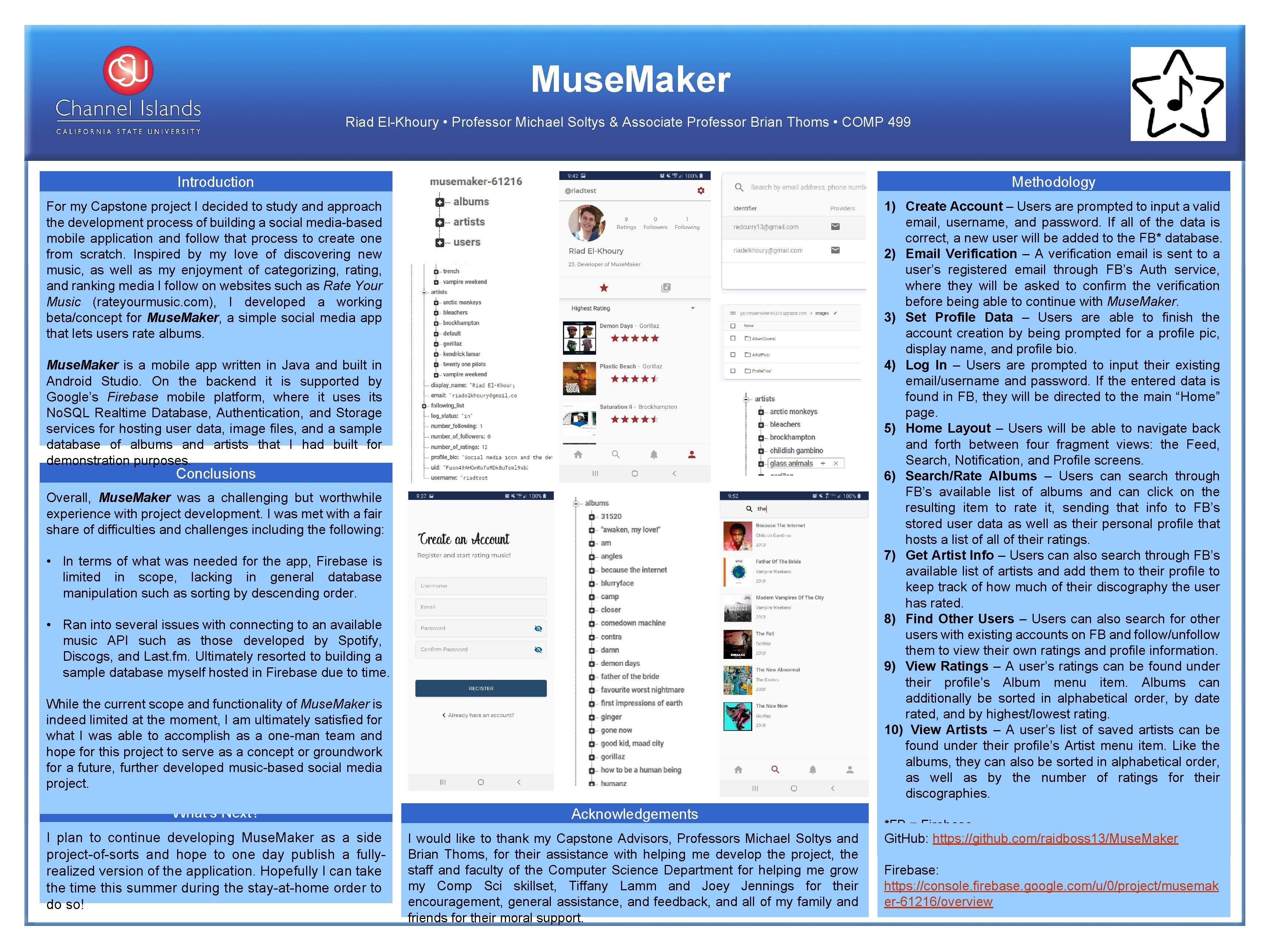 Muse Maker Riad ElKhoury Professor Michael Soltys Associate