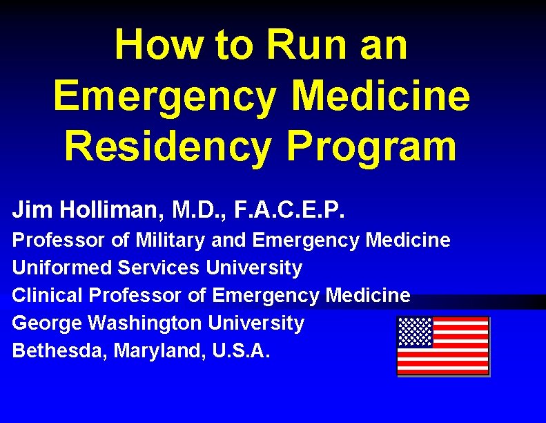 How to Run an Emergency Medicine Residency Program