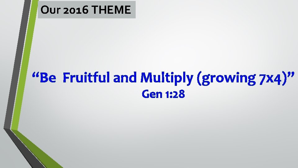 2016 ANNUAL THEME THE BIBLICAL CONTEXT 25 TH