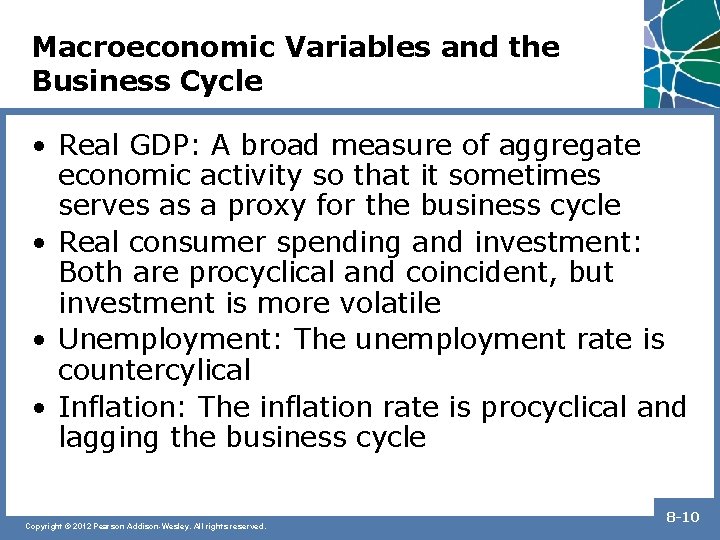 Chapter 8 Business Cycles An Introduction Copyright 2012