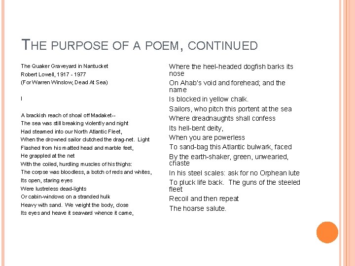 POETRY RETEST INFORMATION Regina Keels T L Hanna