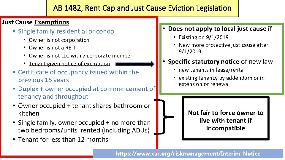 AB 1482 Legal Update By Neil Kalin Assistant