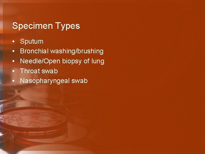 MLT 131 Medical Microbiology I Week 6 Respiratory