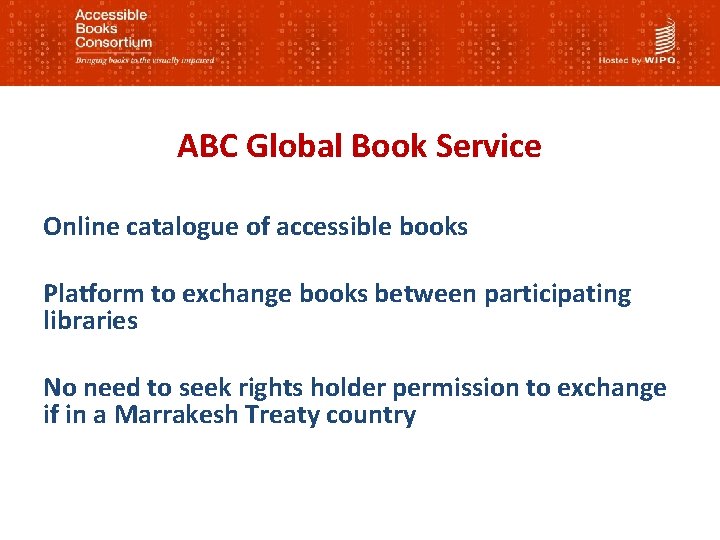 Accessible Books Consortium and implementing the Marrakesh Treaty
