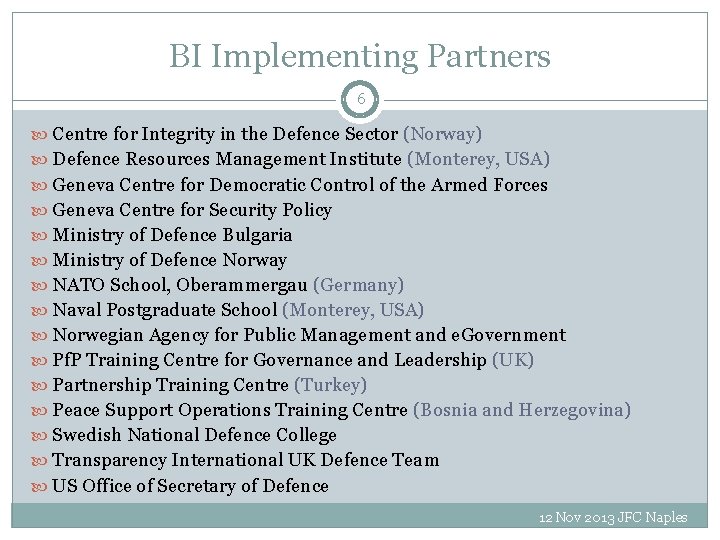Building Integrity in the Defence and Security Sector