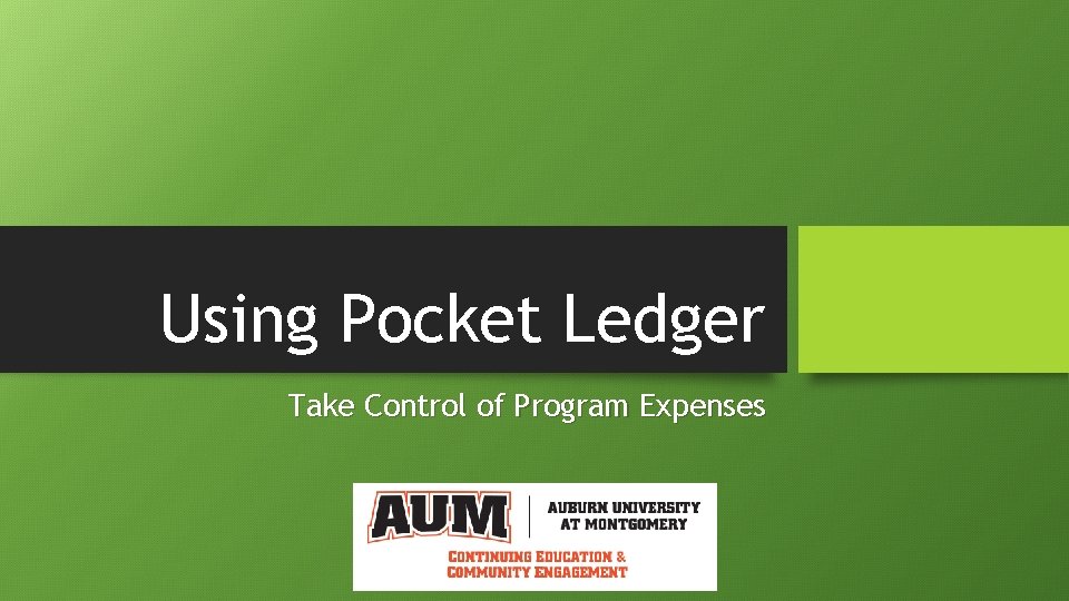 Using Pocket Ledger Take Control of Program Expenses