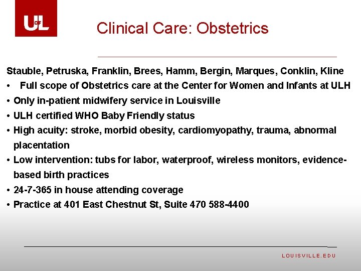 Faculty Forum Departmental Spotlight Department of Obstetrics Gynecology