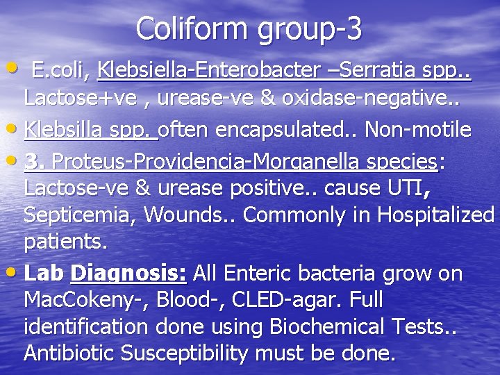 Enteric Bacteria Prof Dr Asem Shehabi Faculty of