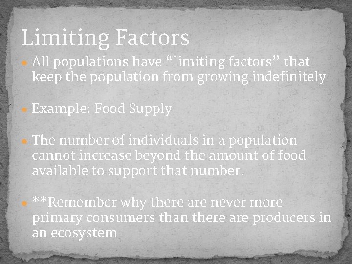 Population Ecology Populations groups of the same species
