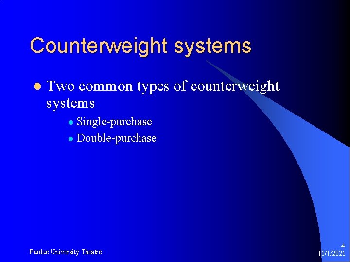 Rigging Certification Loader Purdue University Theatre April 8