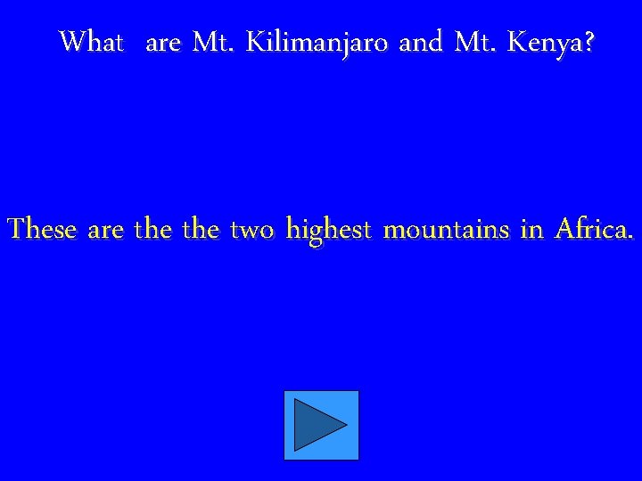 JEOPARDY Kingdoms and Trading States of Africa Categories