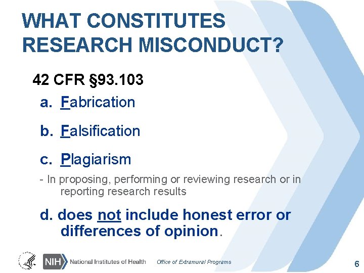 RESEARCH INTEGRITY AT THE NIH OCTOBER 27 2016
