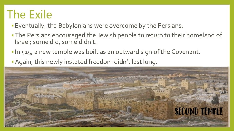 From Exodus to Exile Timeline of Major Events