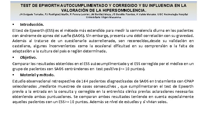TEST DE EPWORTH AUTOCUMPLIMENTADO Y CORREGIDO Y SU