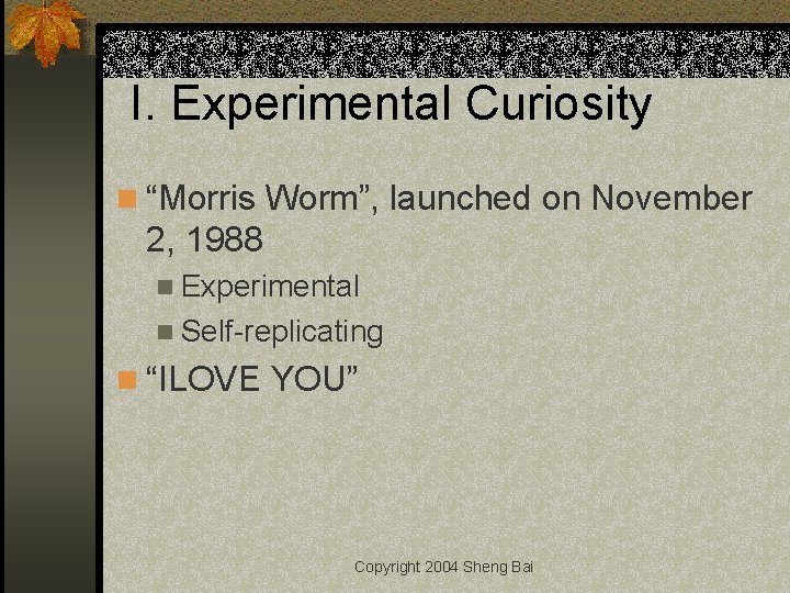 The Classification and Detection of Computer Worms 60