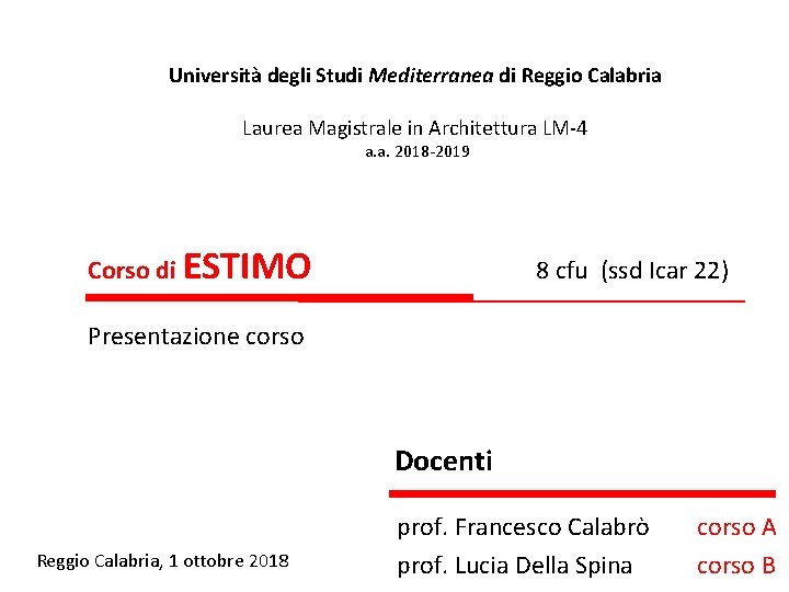 Universit degli Studi Mediterranea di Reggio Calabria Laurea