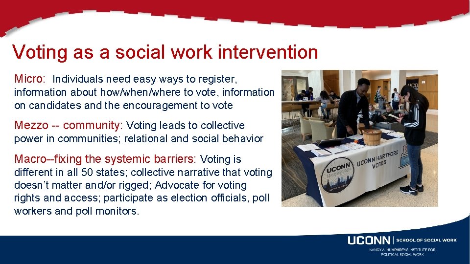 Voting as a social work intervention Agenda 1