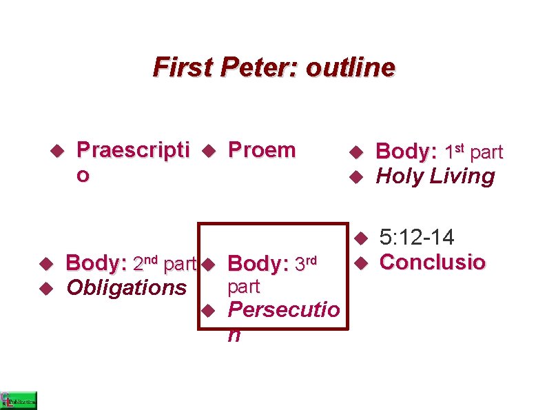 First Peter an overview by Dr Lorin L