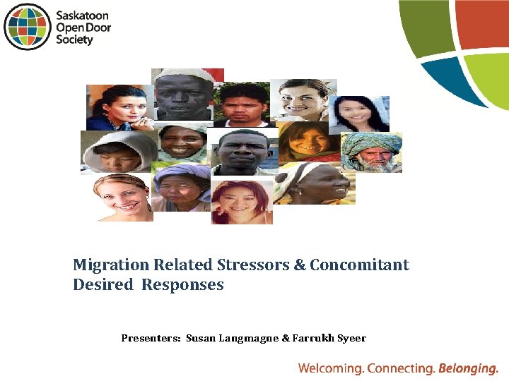 Migration Related Stressors Concomitant Desired Responses Presenters Susan