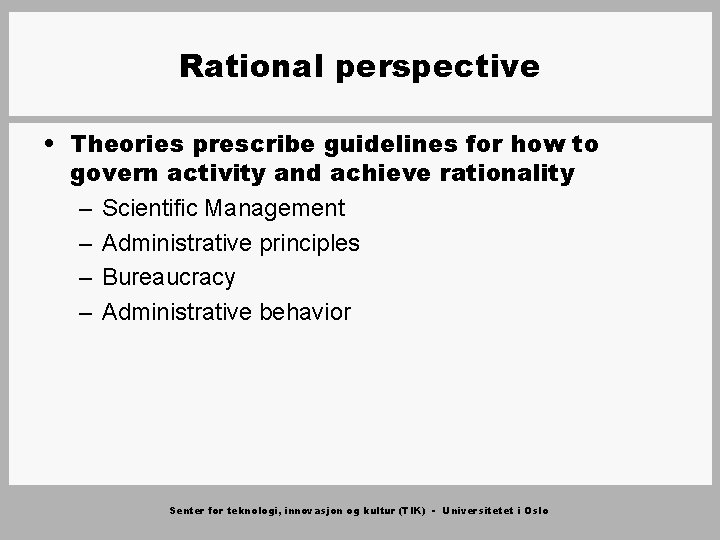 Rational natural and open perspectives Mandag 14 november