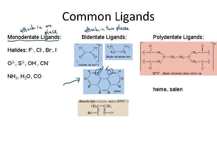 Coordination Chemistry Ligands bonding to metals DonorAcceptor Complexes