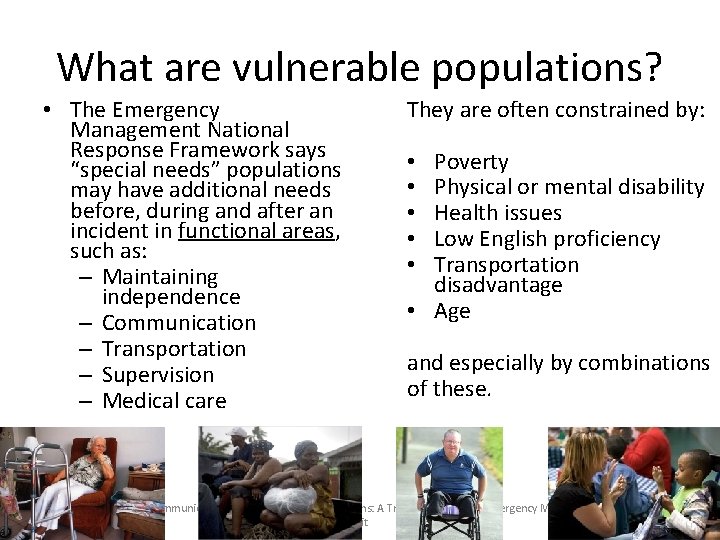 1 What are vulnerable populations The Emergency Management