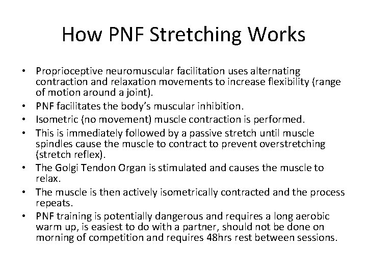 Specialised Training Learning Objectives 1 To understand how