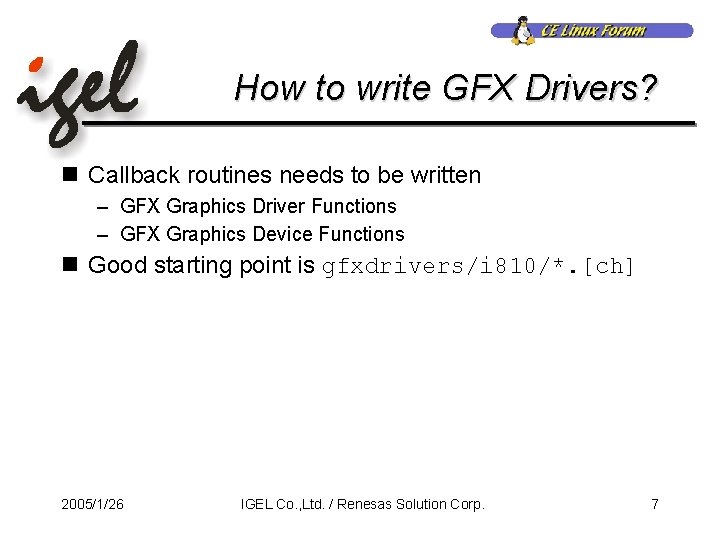 Our Experiences on Direct FB in Embedded Application