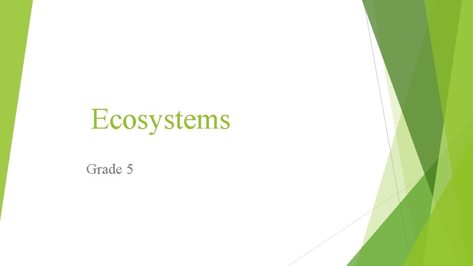 Ecosystems Grade 5 Notes to study and copy