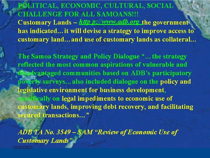 Land Reforms in Samoa Underpins Sustained Economic Growth