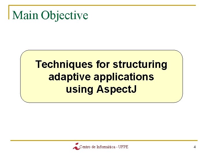 Structuring Adaptive Applications using Aspect J Ayla Dbora