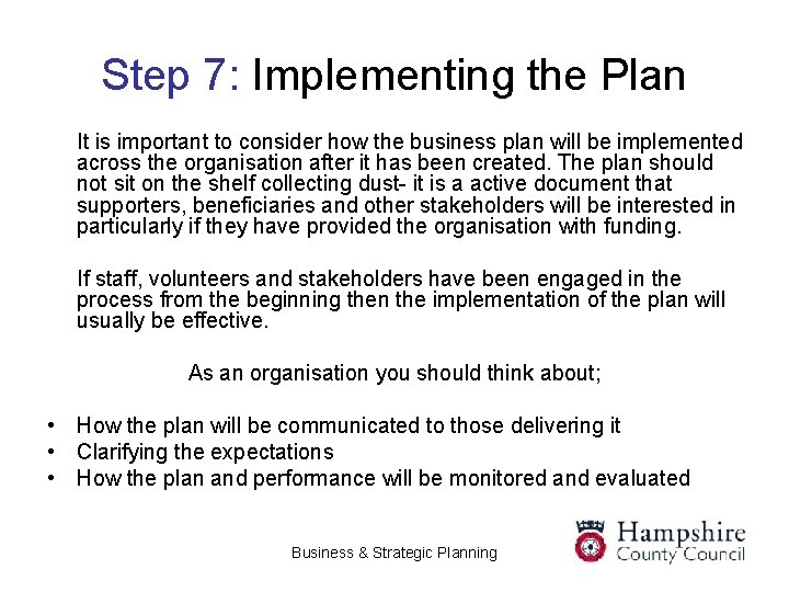 Business Strategic Planning A step by step guide