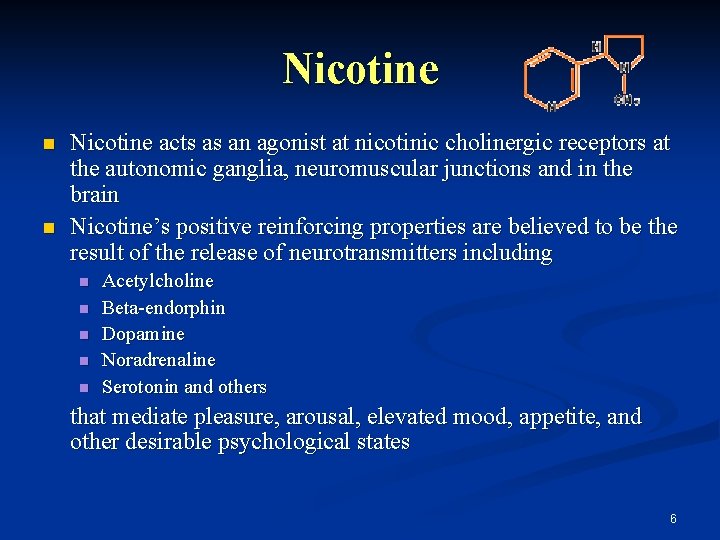 1 Tobacco Addiction and Nicotine Dependence 2 Nicotine