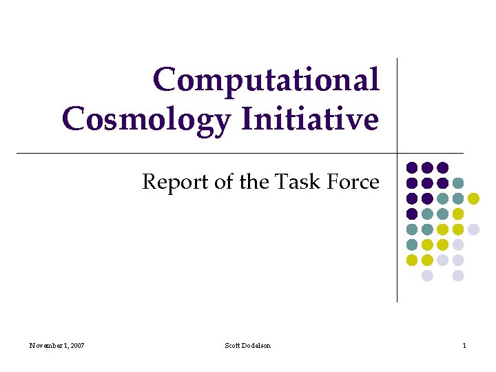 Computational Cosmology Initiative Report of the Task Force