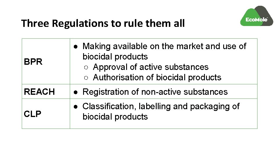 CARE FOR NATURE WITH KNOWLEDGE Biocidal Products Regulation