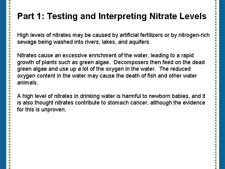 Science Take Out Pollution Investigation 1 Background Information